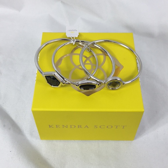 Kendra Scott | Jewelry | Kendra Scott Natalia Silver Toned Gray Stone ...